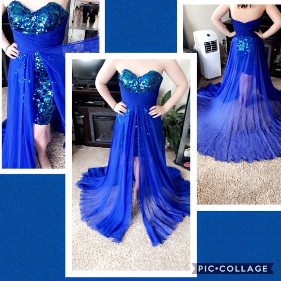 Mac Duggal | Dresses | Royal Blue And Emerald Green Pageant Fun Fashion ...